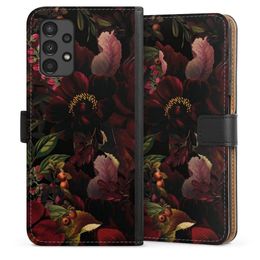 DeinDesign Handyhülle Utart Blumen Wiese Dunkle Blumenwiese, Samsung Galaxy A13 4G Hülle Handy Flip Case Wallet Cover, schwarz