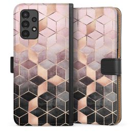 DeinDesign Handyhülle Würfel Elisabeth Fredriksson Gold & Kupfer, Samsung Galaxy A13 4G Hülle Handy Flip Case Wallet Cover, schwarz