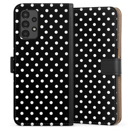 DeinDesign Handyhülle Punkte Retro Polka Dots Polka Dots - schwarz und weiß, Samsung Galaxy A13 4G Hülle Handy Flip Case Wallet Cover