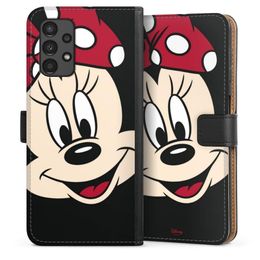 DeinDesign Handyhülle Minnie Mouse Disney Offizielles Lizenzprodukt Minnie All Over, Samsung Galaxy A13 4G Hülle Handy Flip Case Wallet Cover, schwarz