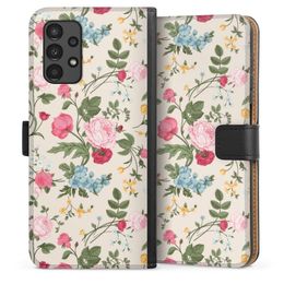 DeinDesign Handyhülle Vintage Ornamente Blumen Vintage Beauty, Samsung Galaxy A13 4G Hülle Handy Flip Case Wallet Cover, schwarz