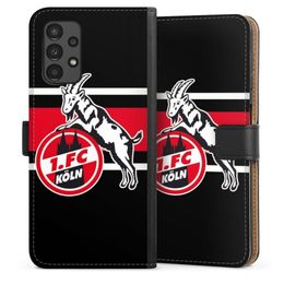 DeinDesign Handyhülle 1. FC Köln Offizielles Lizenzprodukt Colour Stripes 1.FC, Samsung Galaxy A13 4G Hülle Handy Flip Case Wallet Cover, schwarz