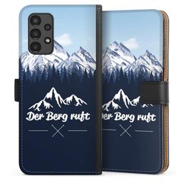 DeinDesign Handyhülle Wanderlust Berg Himmel Winterparadies, Samsung Galaxy A13 4G Hülle Handy Flip Case Wallet Cover, schwarz