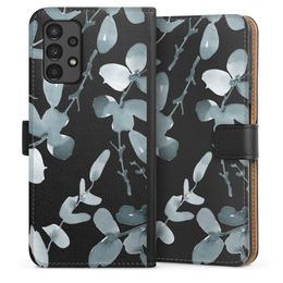 DeinDesign Handyhülle Eukalyptus Muster Blume Eukalyptus pattern ohne Hintergrund, Samsung Galaxy A13 4G Hülle Handy Flip Case Wallet Cover, schwarz