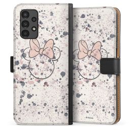 DeinDesign Handyhülle Wasserfarbe Minnie Mouse Disney Minnie Mouse Splash, Samsung Galaxy A13 4G Hülle Handy Flip Case Wallet Cover, schwarz
