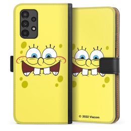 DeinDesign Handyhülle Spongebob Schwammkopf Offizielles Lizenzprodukt Kindheit, Samsung Galaxy A13 4G Hülle Handy Flip Case Wallet Cover, schwarz