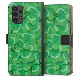 DeinDesign Handyhülle Glücksbringer Klee Glück Clovers, Samsung Galaxy A13 4G Hülle Handy Flip Case Wallet Cover, schwarz