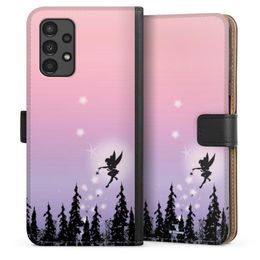DeinDesign Handyhülle Disney Tinkerbell Offizielles Lizenzprodukt Tinker Bell Woods, Samsung Galaxy A13 4G Hülle Handy Flip Case Wallet Cover, schwarz