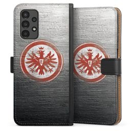 DeinDesign Handyhülle Eintracht Frankfurt SGE Logo Eintracht Logo Scratched, Samsung Galaxy A13 4G Hülle Handy Flip Case Wallet Cover, schwarz