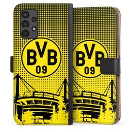 DeinDesign Handyhülle Stadion BVB Borussia Dortmund BVB Dots, Samsung Galaxy A13 4G Hülle Handy Flip Case Wallet Cover, schwarz