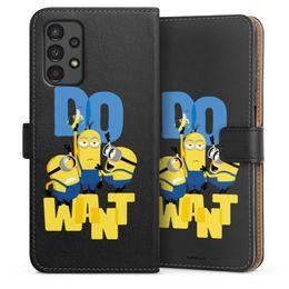 DeinDesign Handyhülle Minions Banane Film Minions Do Want, Samsung Galaxy A13 4G Hülle Handy Flip Case Wallet Cover, schwarz