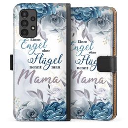 DeinDesign Handyhülle Muttertag Mama Blumen Engel Mama Blumen, Samsung Galaxy A13 4G Hülle Handy Flip Case Wallet Cover, schwarz