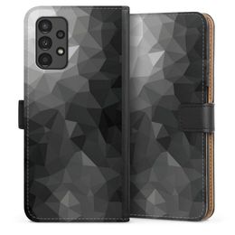 DeinDesign Handyhülle Mosaik Muster Tarnmuster Polygonal Mosaic Schwarz/Weiß, Samsung Galaxy A13 4G Hülle Handy Flip Case Wallet Cover