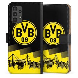 DeinDesign Handyhülle BVB Borussia Dortmund Stadion BVB Two Tone, Samsung Galaxy A13 4G Hülle Handy Flip Case Wallet Cover, schwarz