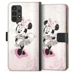 DeinDesign Handyhülle Minnie Mouse Disney Vintage Minnie Watercolor, Samsung Galaxy A13 4G Hülle Handy Flip Case Wallet Cover, schwarz