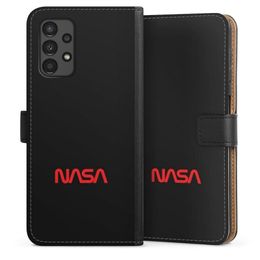 DeinDesign Handyhülle Logo Nasa Weltall Nasa, Samsung Galaxy A13 4G Hülle Handy Flip Case Wallet Cover, schwarz