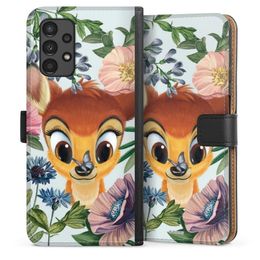 DeinDesign Handyhülle Disney Blumen Bambi Bloomy Bambi, Samsung Galaxy A13 4G Hülle Handy Flip Case Wallet Cover, schwarz