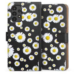 DeinDesign Handyhülle Gänseblume Blumen Motiv ohne Hintergrund, Samsung Galaxy A13 4G Hülle Handy Flip Case Wallet Cover, schwarz