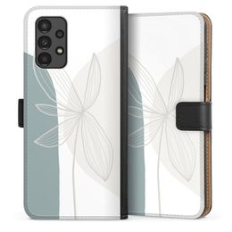 DeinDesign Handyhülle Blume Boho Pastell Flower and Shapes No 3-Anastasia Sawall, Samsung Galaxy A13 4G Hülle Handy Flip Case Wallet Cover, schwarz