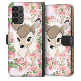 DeinDesign Handyhülle Bambi Disney Offizielles Lizenzprodukt Bambi Flower Child, Samsung Galaxy A13 4G Hülle Handy Flip Case Wallet Cover, schwarz