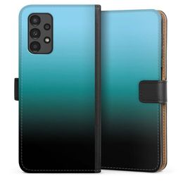 DeinDesign Handyhülle zweifarbig Farbverlauf schwarz Modern Darkness, Samsung Galaxy A13 4G Hülle Handy Flip Case Wallet Cover