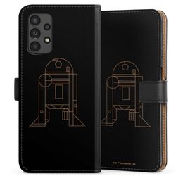 DeinDesign Handyhülle Star Wars R2D2 Fanartikel R2D2 Line Art, Samsung Galaxy A13 4G Hülle Handy Flip Case Wallet Cover, schwarz