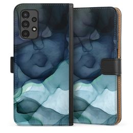 DeinDesign Handyhülle Wasserfarbe Textur Muster Liquid Art Twilight Mood, Samsung Galaxy A13 4G Hülle Handy Flip Case Wallet Cover, schwarz
