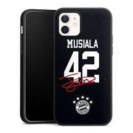 DeinDesign Handyhülle Jamal Musiala FC Bayern München Fanartikel Musiala 42, Apple iPhone 12 Silikon Hülle Premium Case Handy Schutzhülle, schwarz