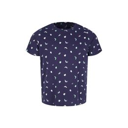 Tom Tailor Damen Plus - T-Shirt mit Allover-Print, blau, Muster, Gr. 48