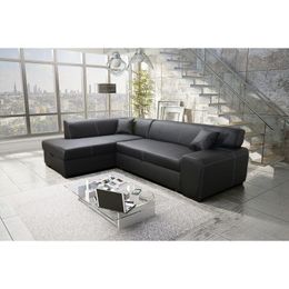Sofa Couch nosmiss Schlaffunktion Bettkasten Kunstleder Schwarz MA1100 - Furnix
