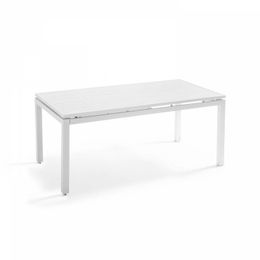Ausziehbarer Gartentisch aus Aluminium für 8 Personen Weiß - Weiß
