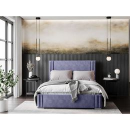 Polsterbett 120x200 cm Feel - Doppelbett mit Bettkasten & Lattenrost - Violett (Magic velvet 2248) - Violett - Graingold
