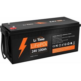 Batterie Lithium 24V 100Ah Akku LiFePO4 mit 100A bms, Max. 2560Wh Energie, 10 Jahre Lebensdauer, idealer Ersatz für Blei-Säure, AGM-Batterie, perfekt