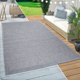 Paco Home - In-& Outdoor Teppich Balkon Küchenteppich Modernes Bordüren Design Beige Grau 80x200 cm