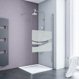 Schulte Walk In Dusche 'Alexa Style 2.0' teilgerahmt, Liane-Dekor quer, Chromoptik, 100 x 190 cm