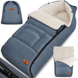 Kidiz® Babyfußsack Baby Fußsack Winterfußsack Babyschale mit Reißverschluss Kuschelsack Babydecke Kinderwagen waschbar verschließbarer Kopfteil ,Tasche, passend für alle Kinderwagen