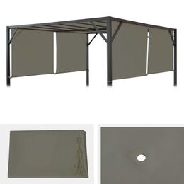 MCW Ersatzbezug für Dach Pergola Pavillon Beja 4x4m ~ taupe