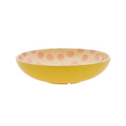 Rice Melamin-Salatschüssel HAPPY DOTS (29,9cm) in gelb/pink