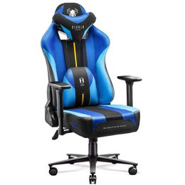 Diablo - X-Player 2.0 Gaming Stuhl Computerstuhl ergonomischer Bürostuhl Gamer Chair Schreibtischstuhl Stoffbezug Frost Black - King Size