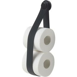 Tiger - Urban Reserverollenhalter zur Wandbefestigung, praktischer und trendiger Toilettenpapierhalter, Farbe Schwarz, mit austauschbaren