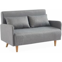 Sweeek - 2-Sitzer Sofa, Polyester, Hellgrau - Hellgrau