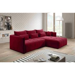 FURNIX Sofa YALTA Couch ausziehbar mit Bettkasten und Kissen Schlafsofa MH 59