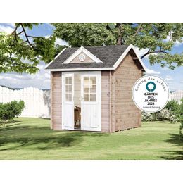 Gartenhaus clockhouse® Halifax-28 Gartenhaus aus Holz, Gartenhütte mit 28 mm Wandstärke fsc zertifiziert Geräteschuppen - Naturbelassen - Alpholz