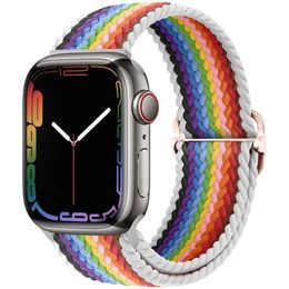 XDeer Uhrenarmband Nylon Loop Armband für Apple Watch Armband 38/40/41mm und 42/44/45mm, elastisches Stoff Geflochtenes Sport Band für iWatch Series 7