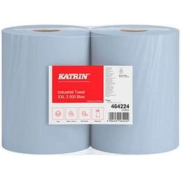 2 Katrin Putztuchrollen XXL 3 500 Blue 3-lagig blau, 500 Blätter