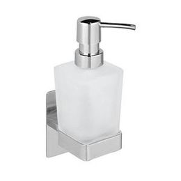 Wenko Seifenspender Genova 25404100 silber, glänzend Edelstahl, Glas 200,0 ml