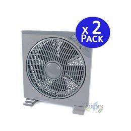 Quadratischer 12'' oszillierender Bodenventilator mit 40-W-Timer (Pack 2)