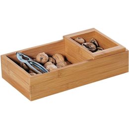 KESPER for kitchen & home KESPER for kitchen & home Snackschale, Bambus, (Set, 3-tlg), mit Schale für Abfälle, beige