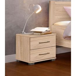 Priess Nachtkonsole Husum Nachtkonsole in premium Qualität Schlafzimmer Schrank, mit 2 Schubkästen Nachtschrank Beistellschrank Nachtschränkchen, beige