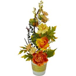 Kunstpflanze Rosen, I.GE.A., Höhe 48 cm, gelb|orange